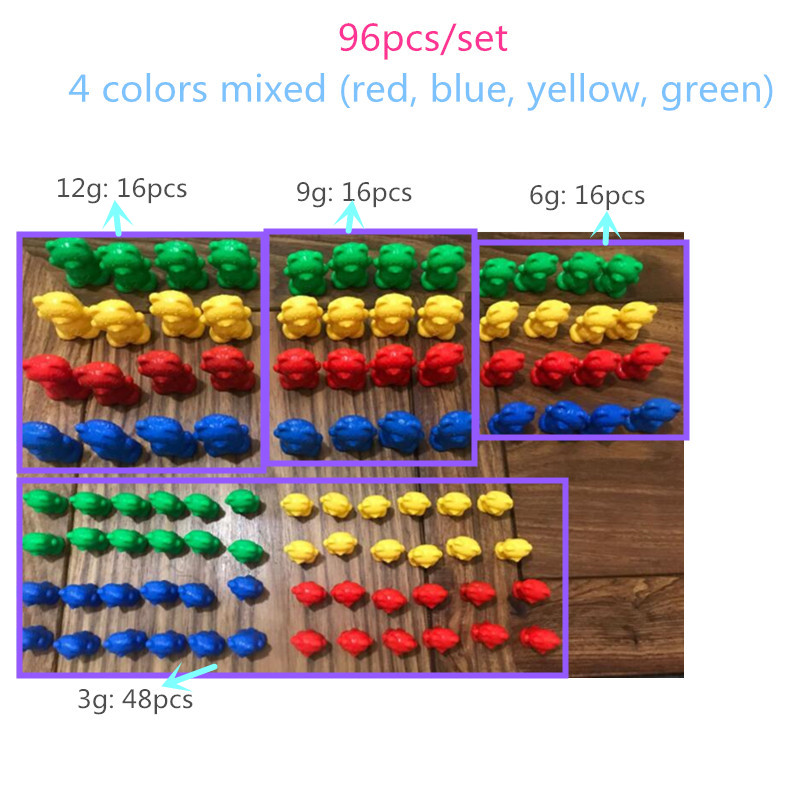Kids Counting Toys Plastic Bear Family Colorful Counter Bears 96 pieces ...